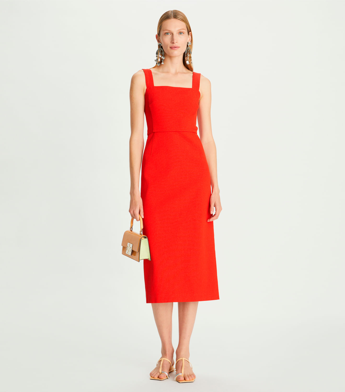 Vestido Stretch Faille Goji Berry - Tory