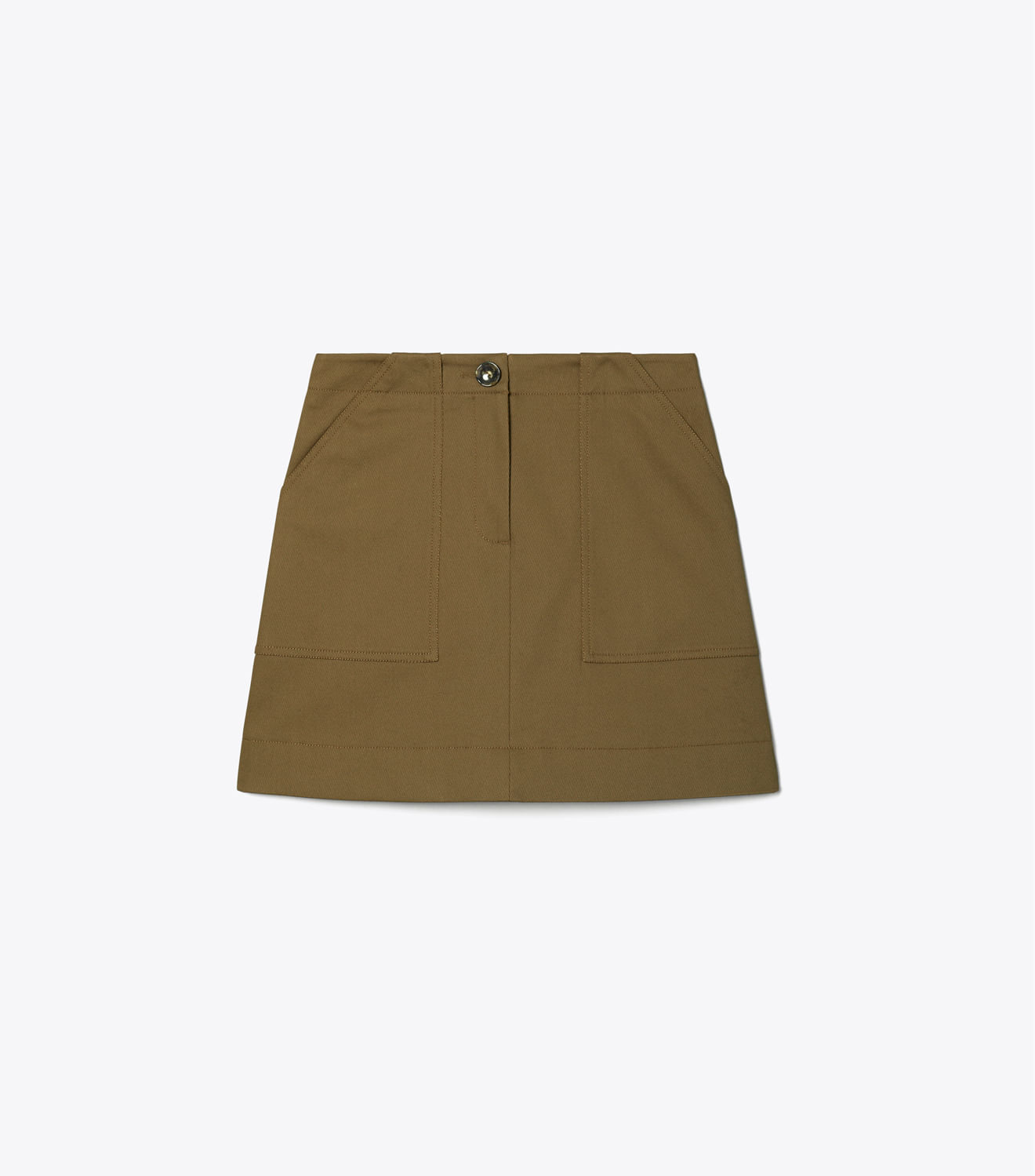 Saia De Sarja De Algodão Dark Olive Tory
